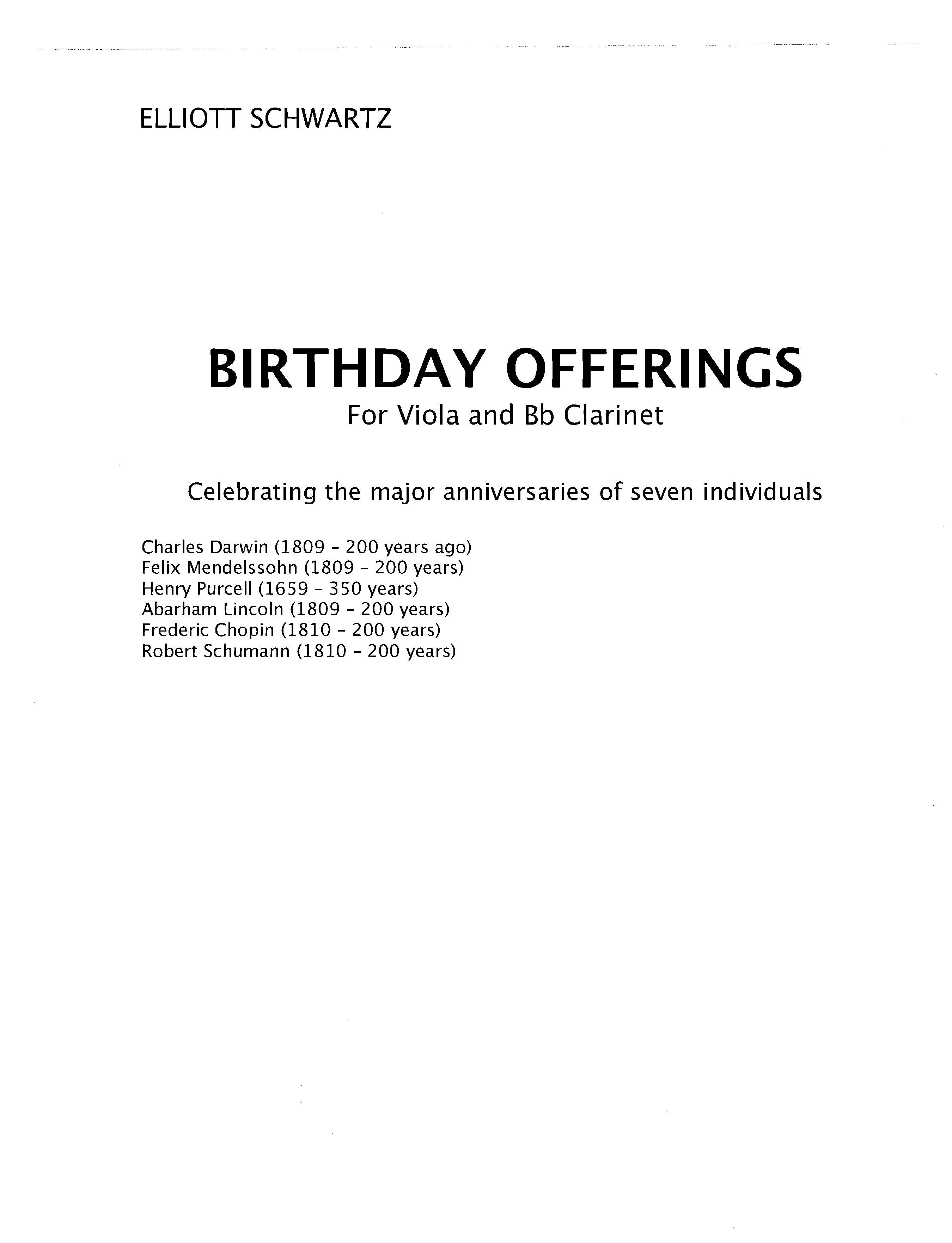 BIRTHDAY OFFERINGS – American Composers Alliance