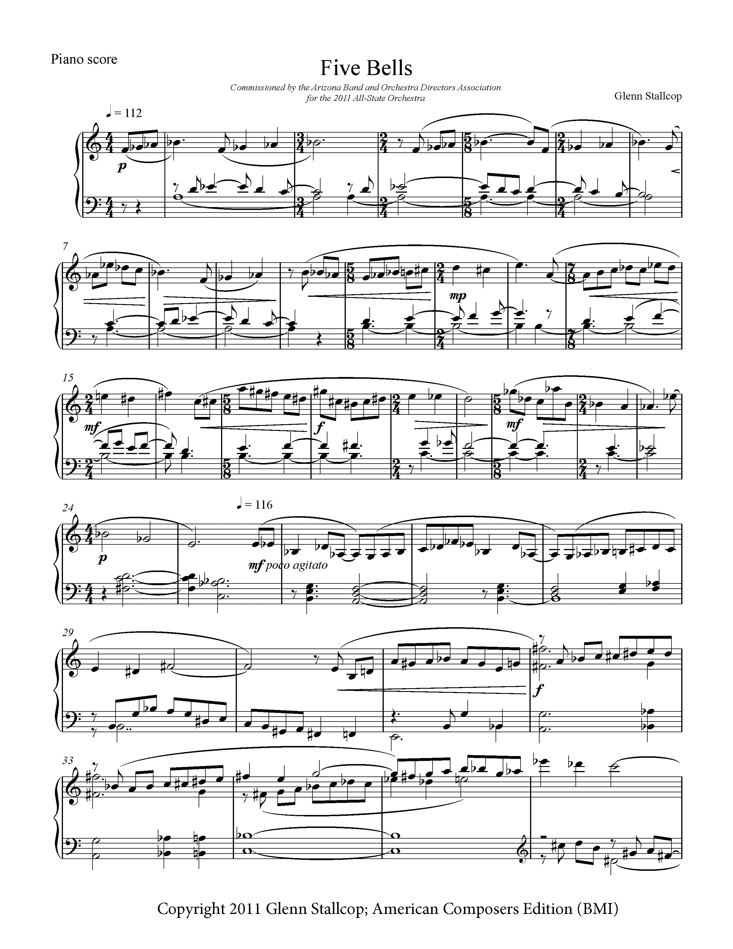 FIVE BELLS - PIANO – American Composers Alliance