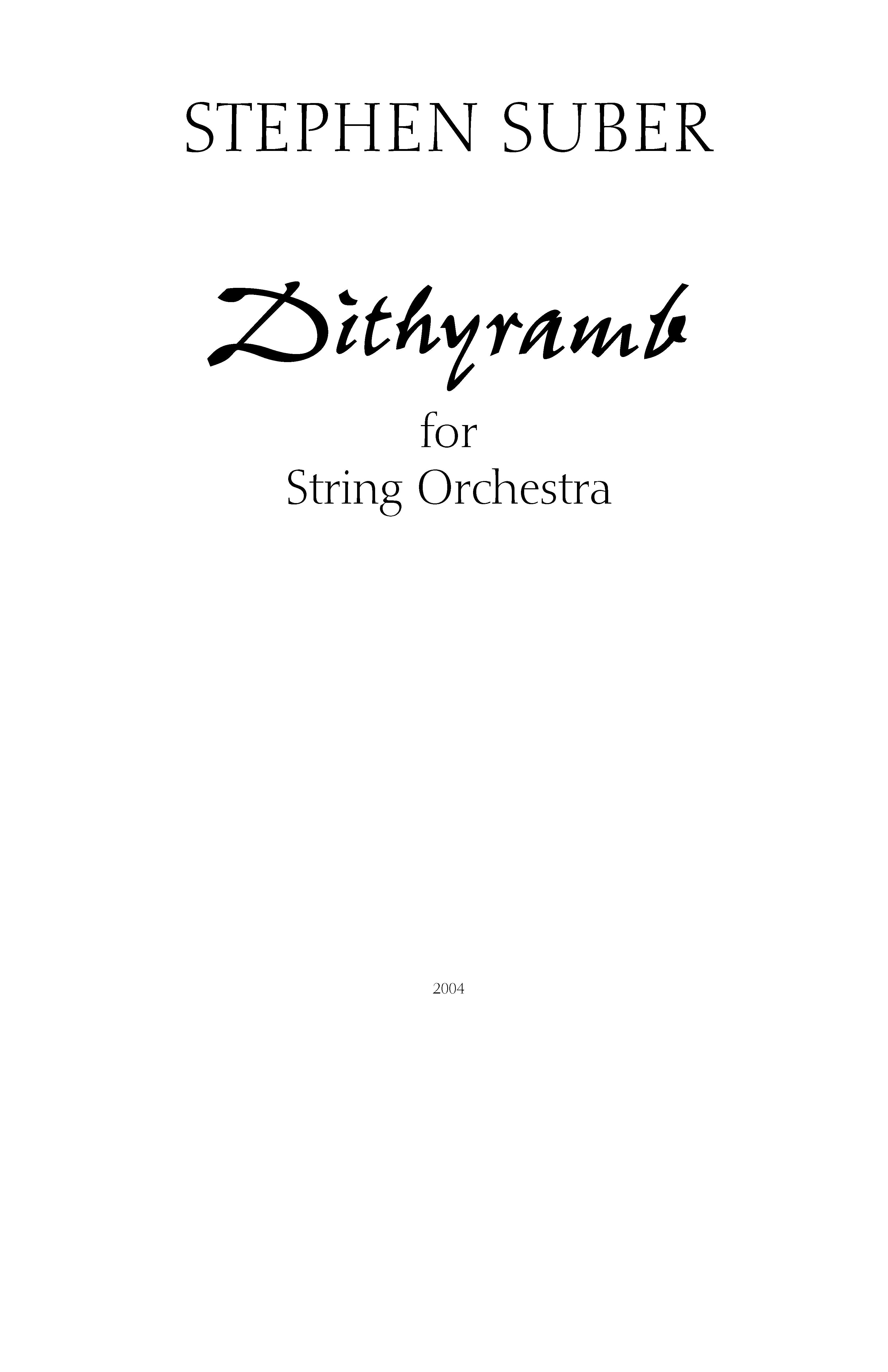 DITHYRAMB – American Composers Alliance