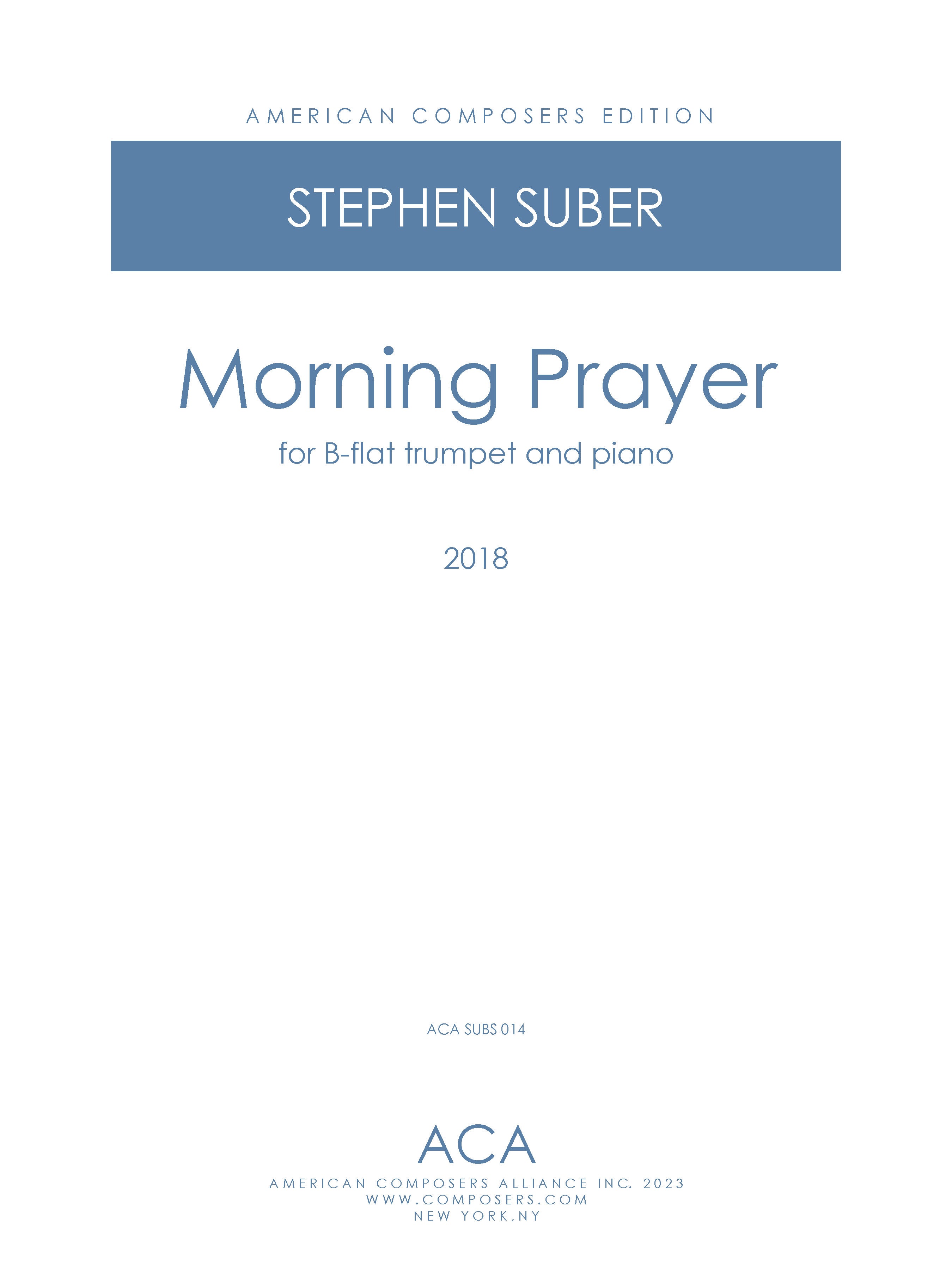 Morning Prayer – American Composers Alliance