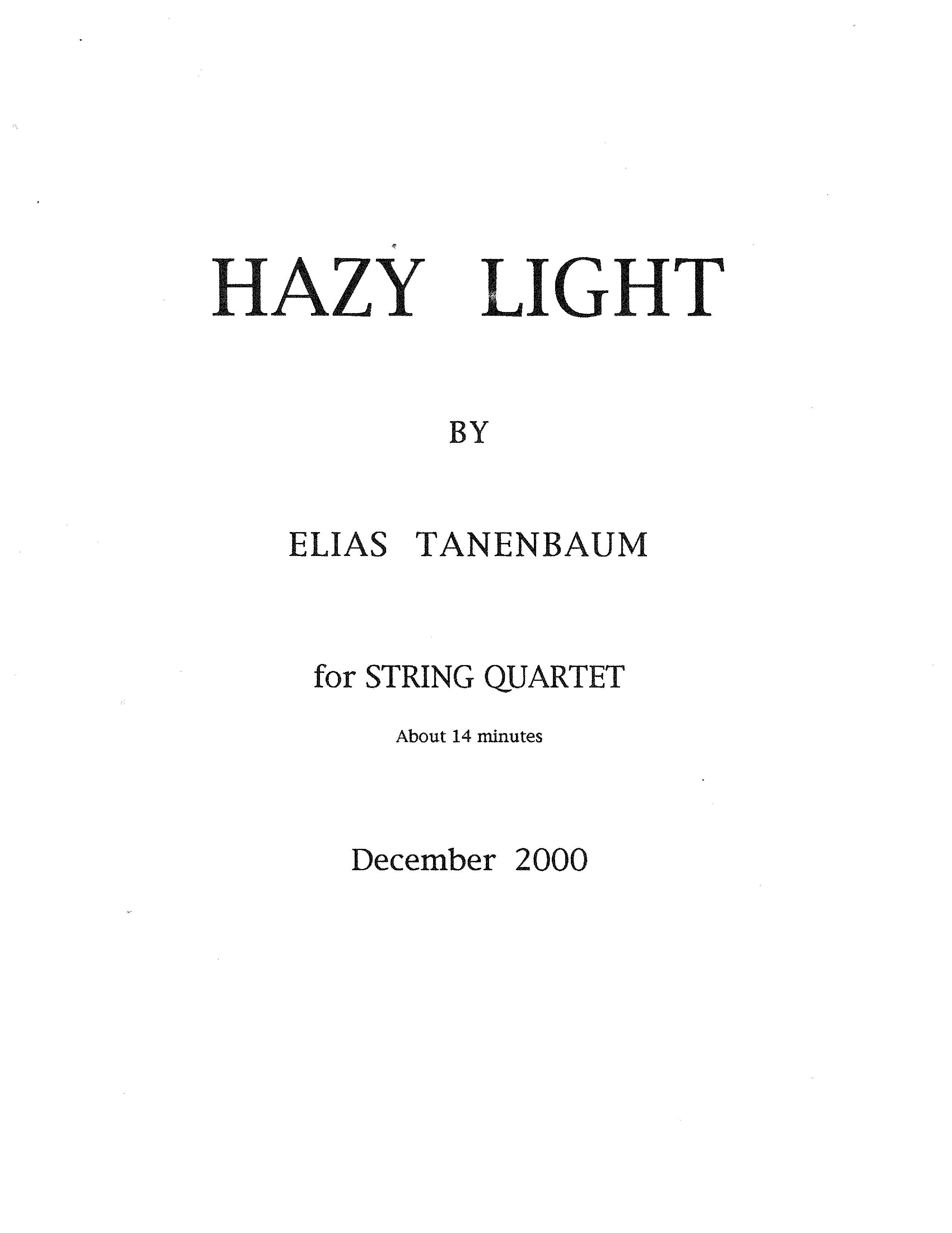 Hazy Light – American Composers Alliance
