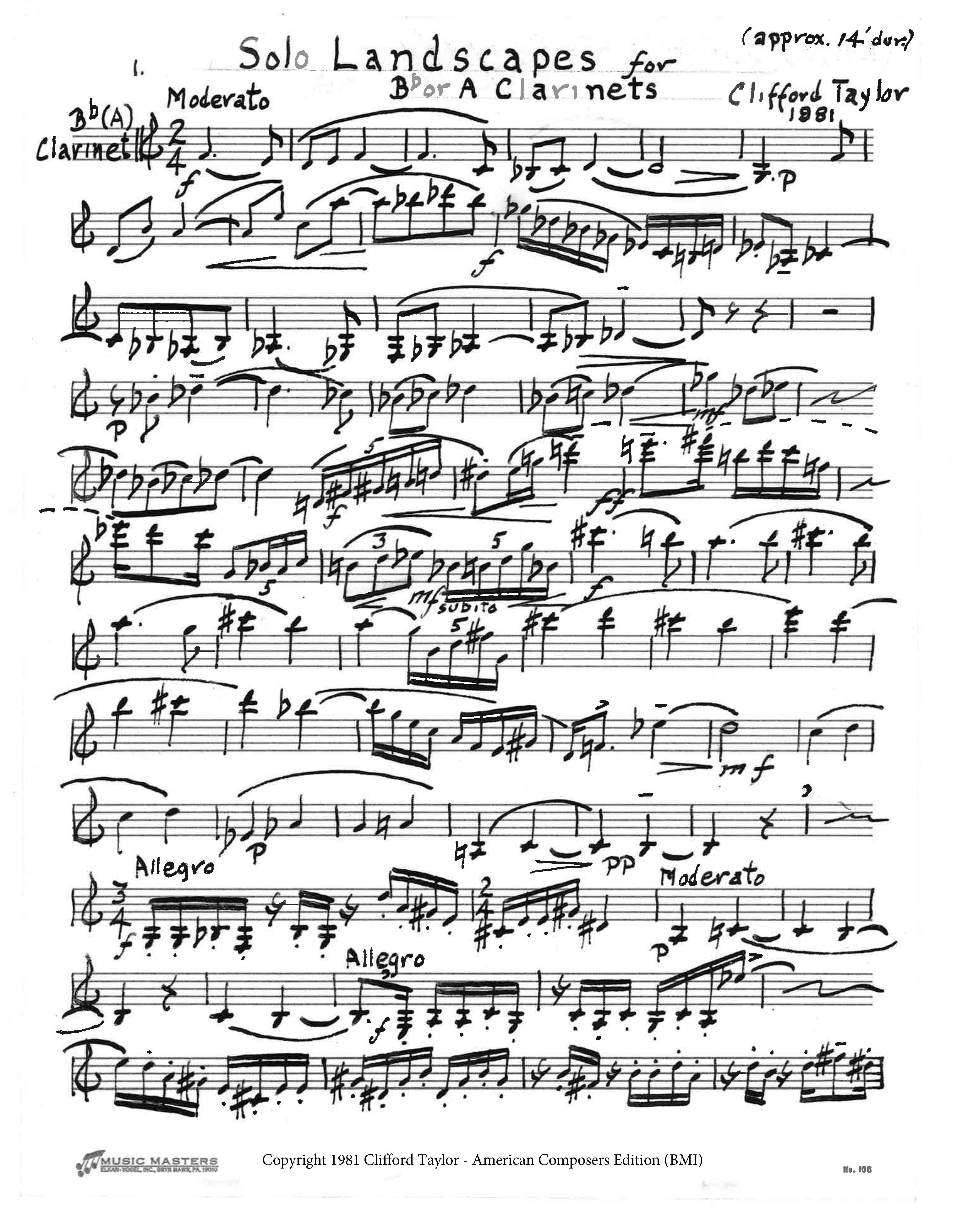 SOLO LANDSCAPES – American Composers Alliance