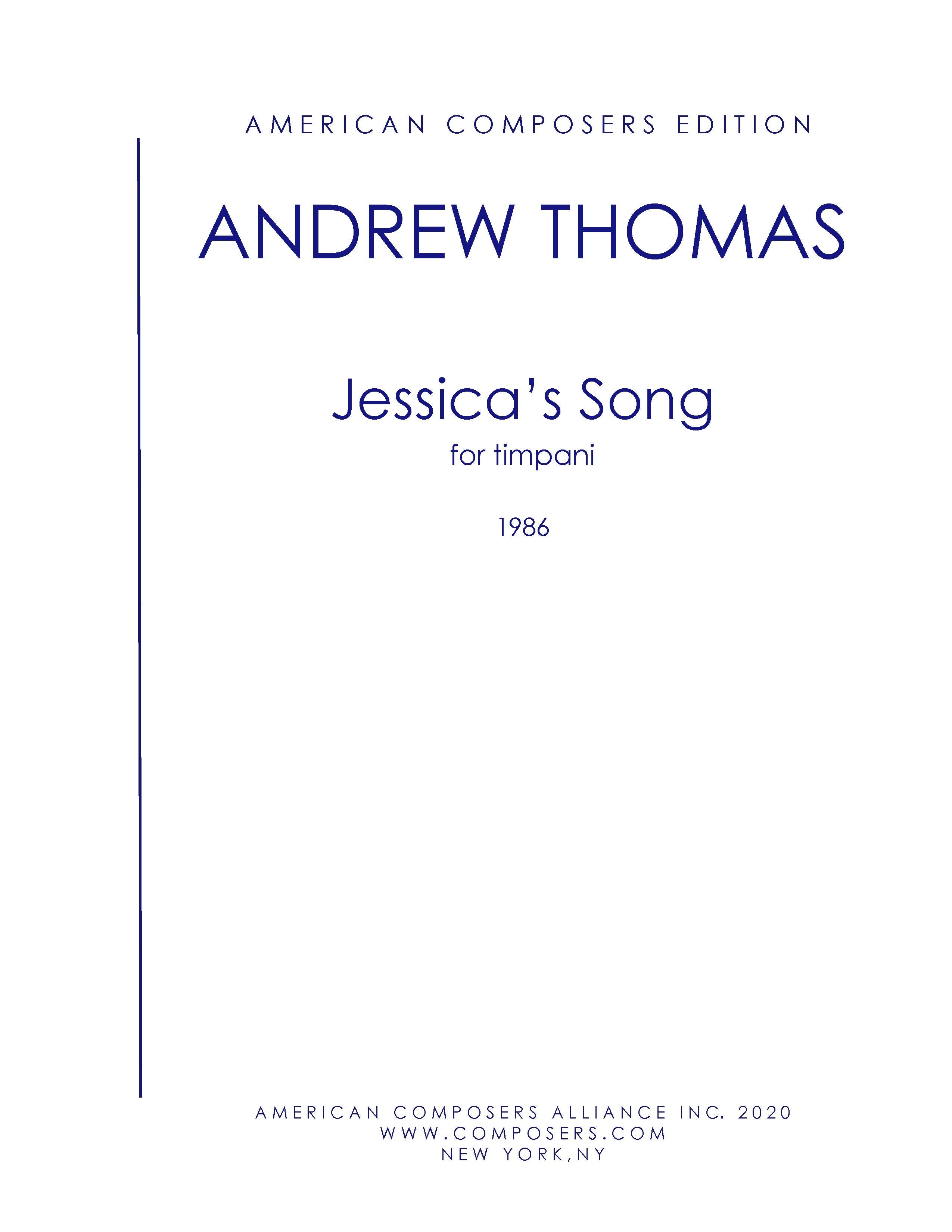 JESSICA'S SONG – American Composers Alliance