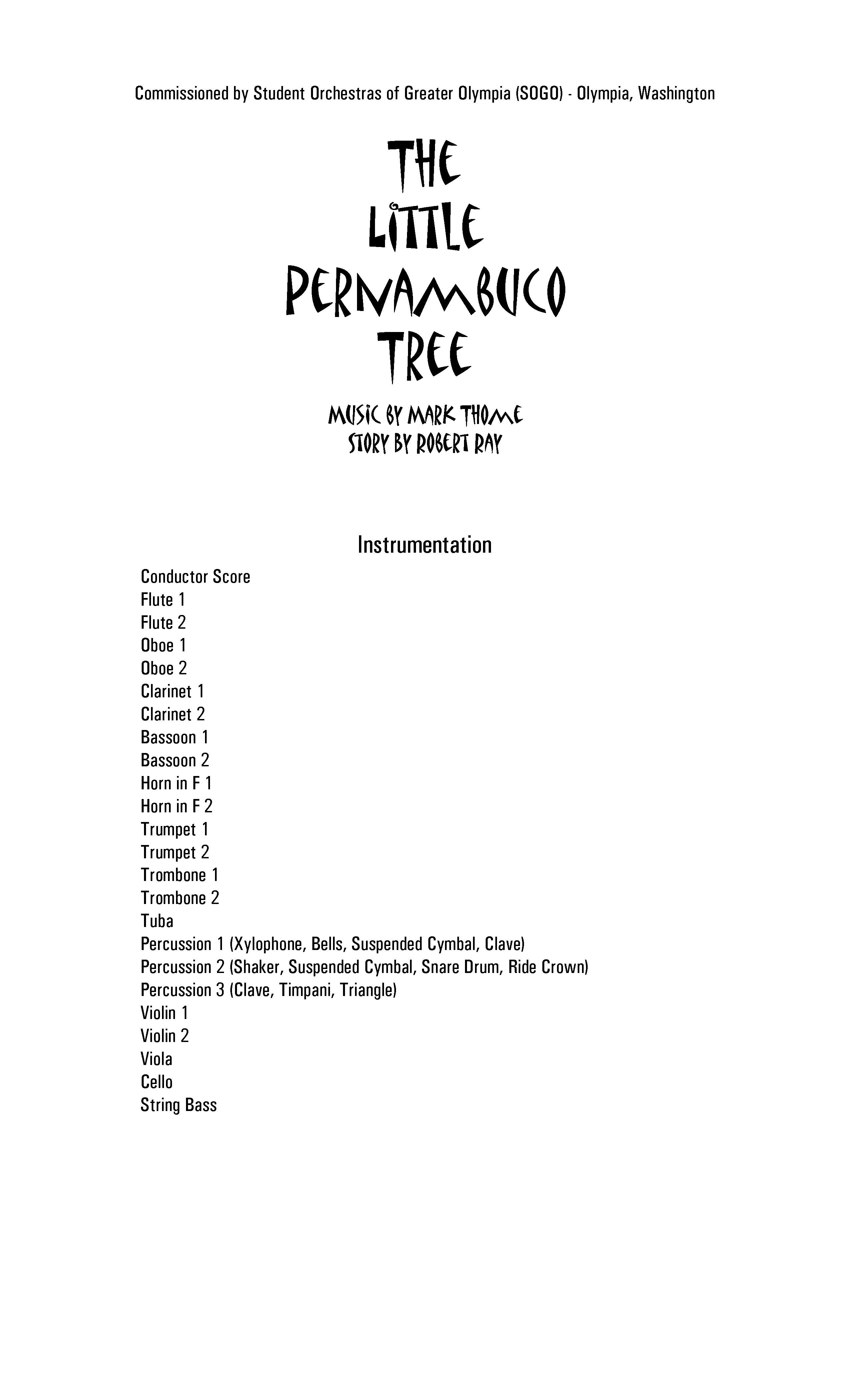 LITTLE PERNAMBUCO TREE – American Composers Alliance