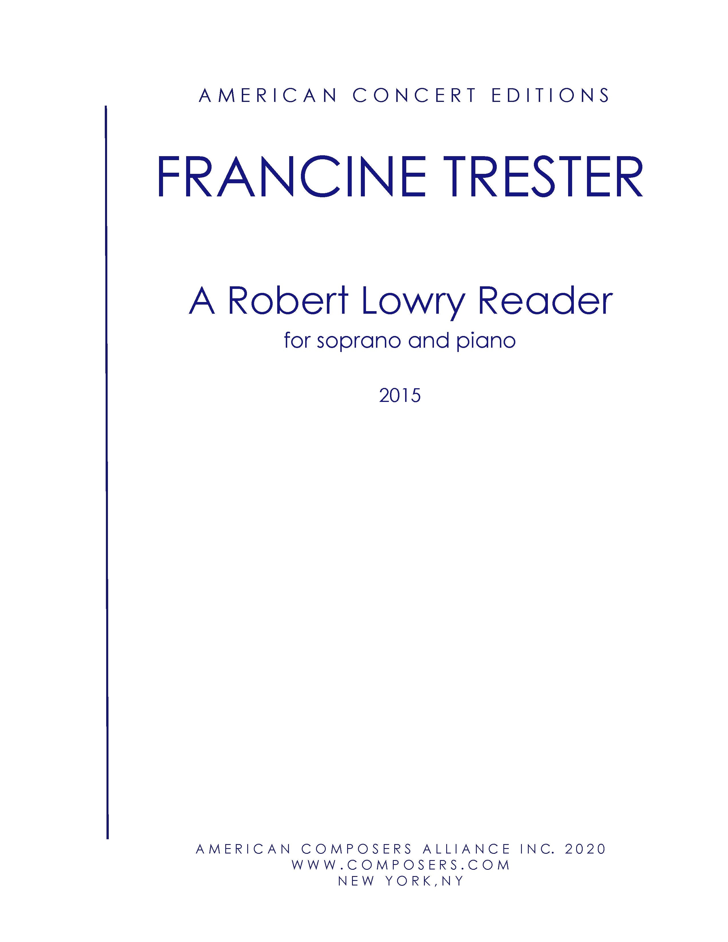 Robert Lowry Reader – American Composers Alliance
