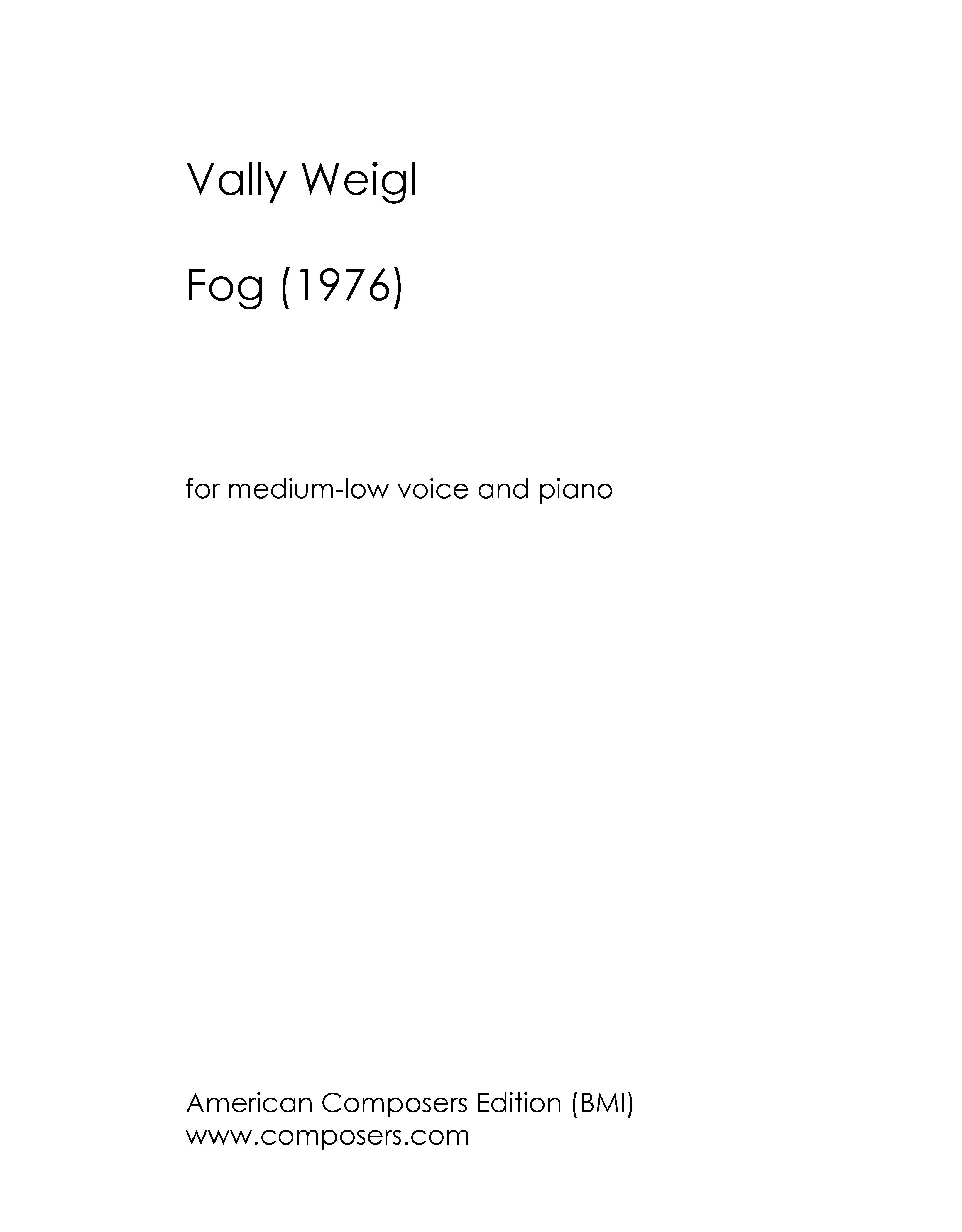 FOG - song and version with 3 instruments – American Composers Alliance