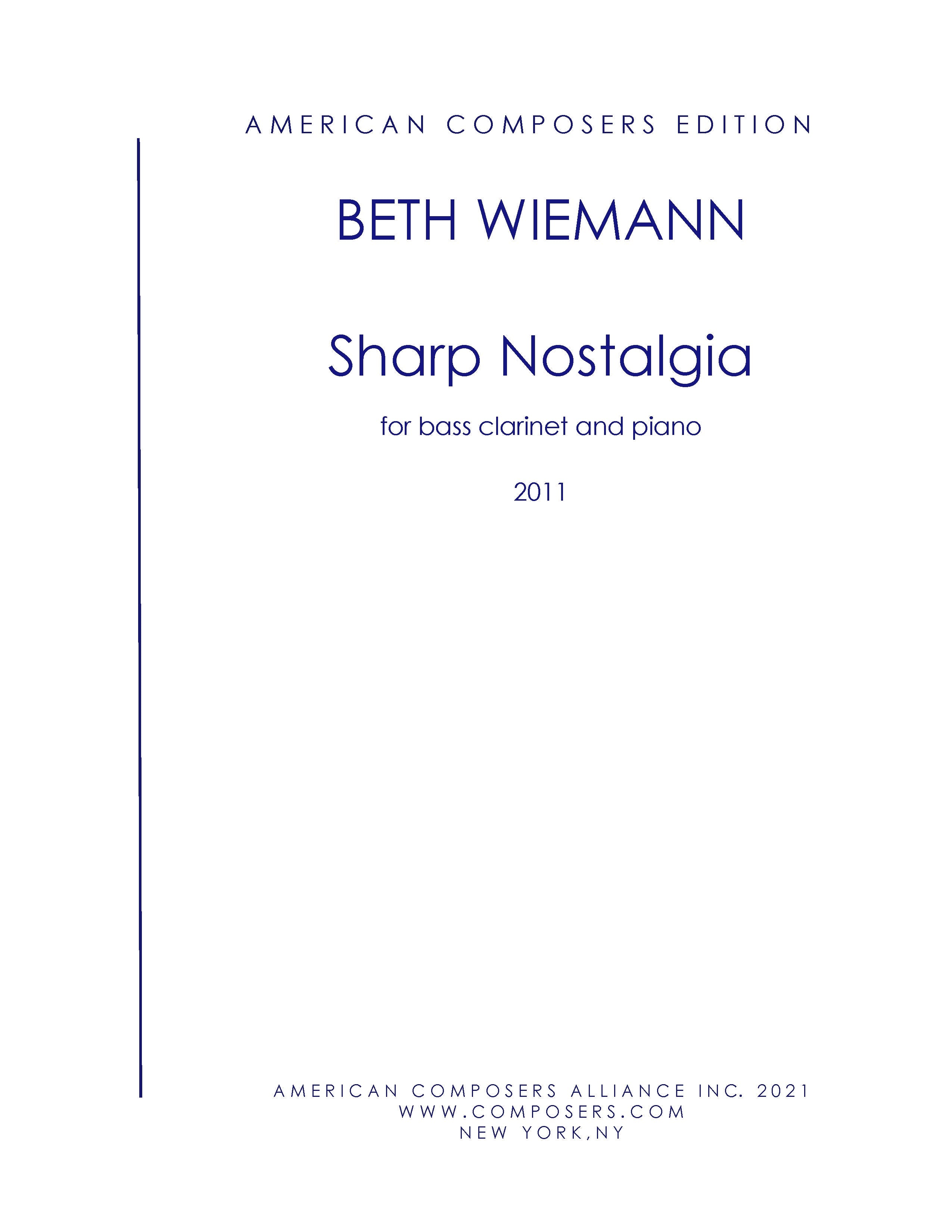 SHARP NOSTALGIA – American Composers Alliance