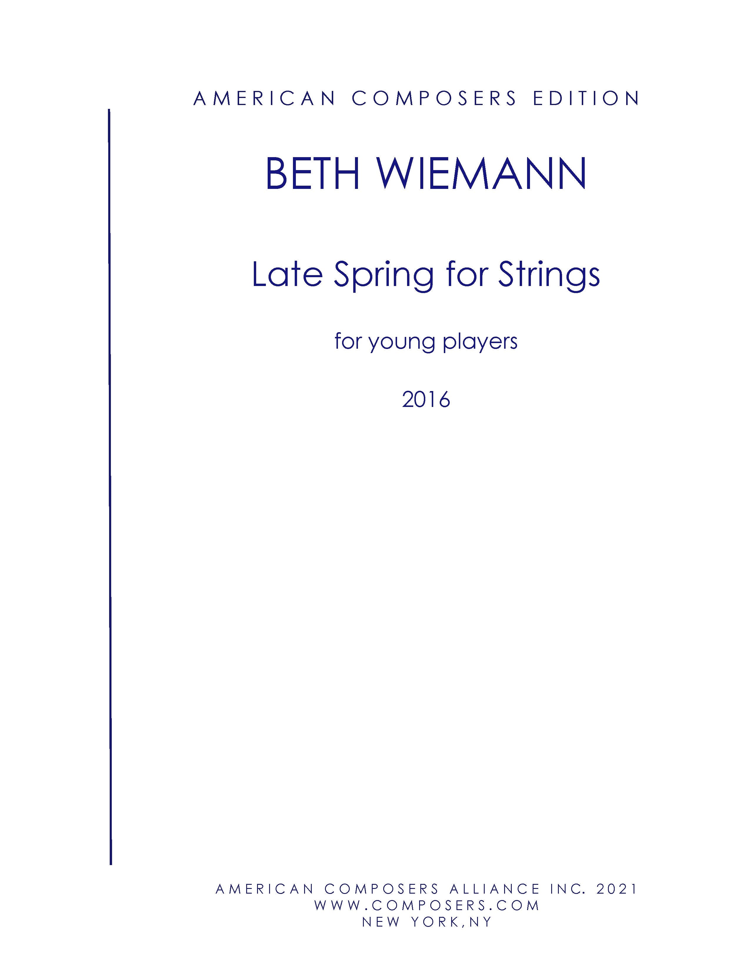 LATE SPRING – American Composers Alliance