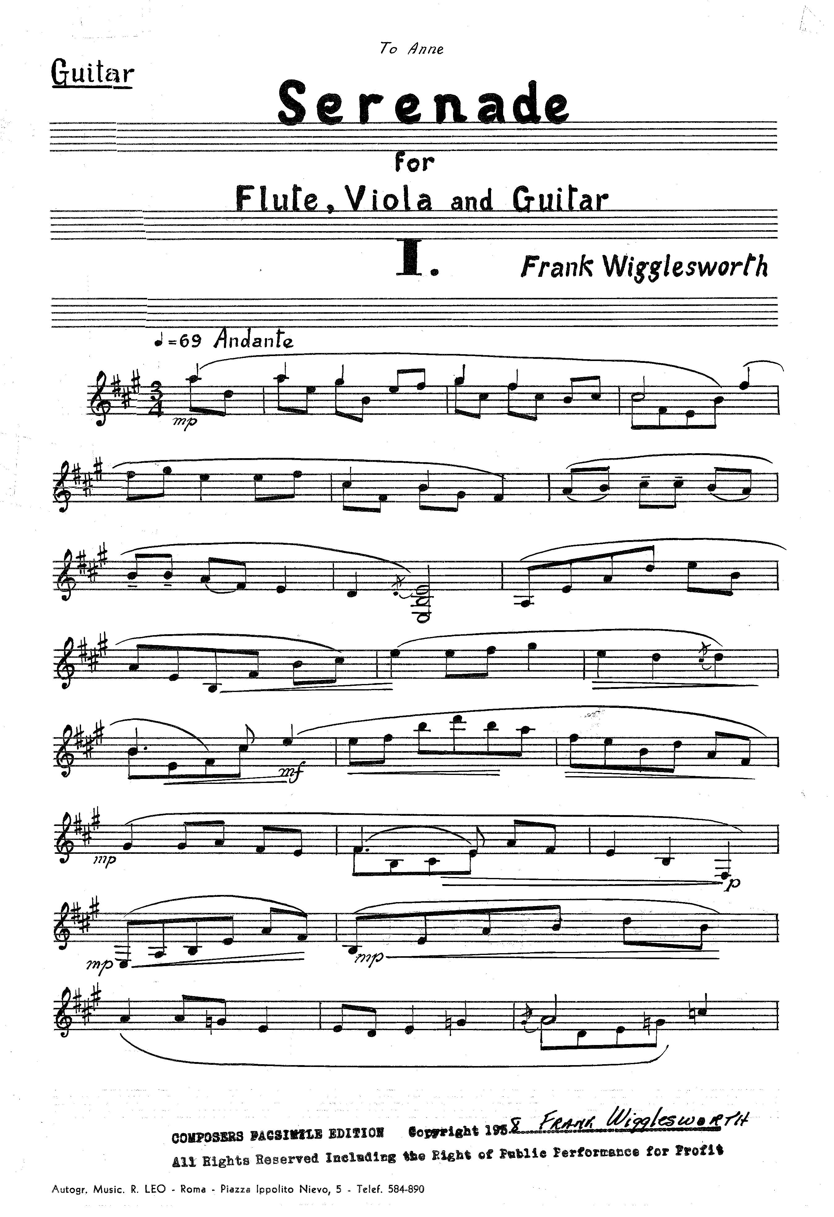 SERENADE FOR FLUTE, VIOLA, & GUITAR – American Composers Alliance