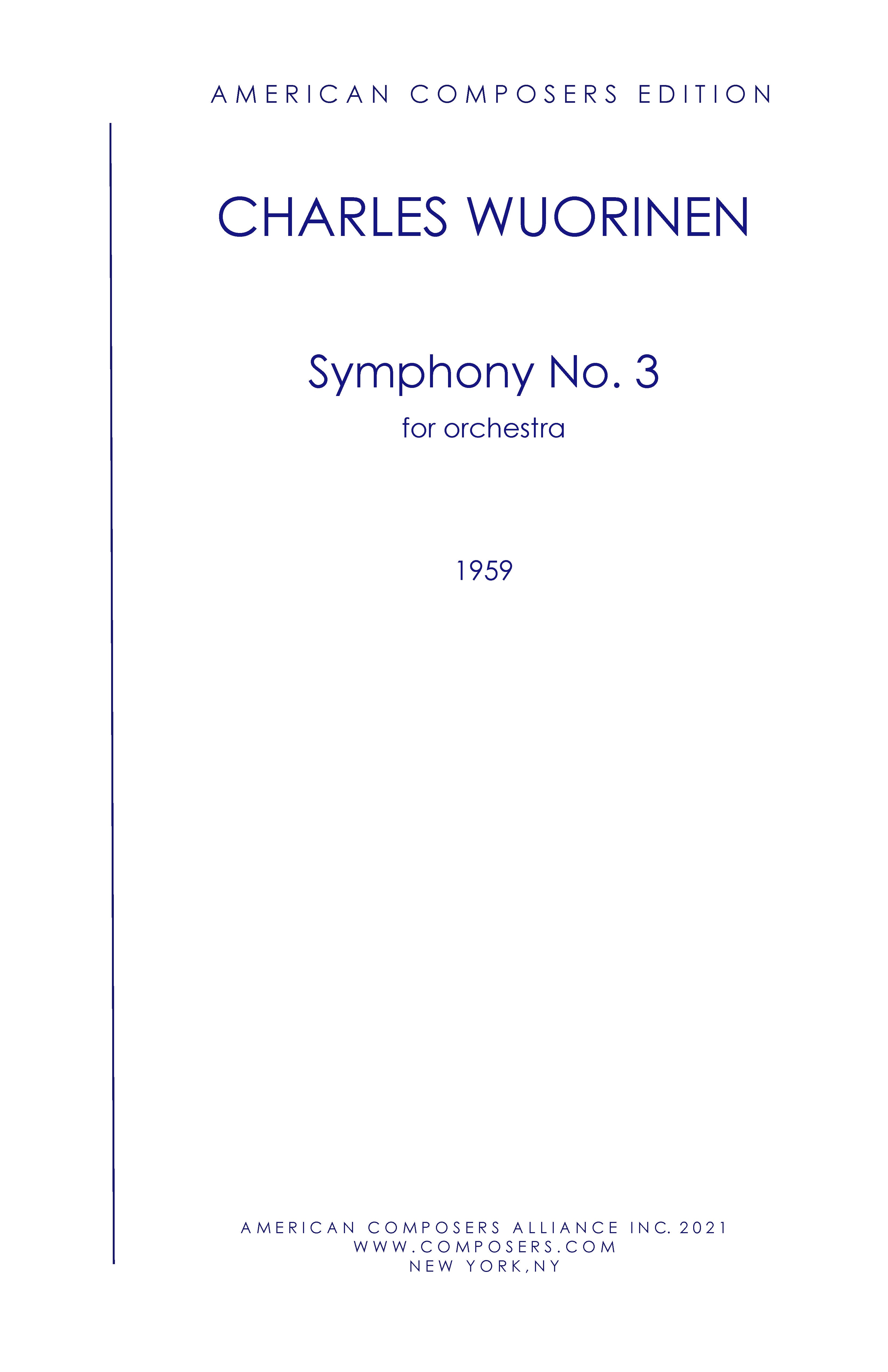 SYMPHONY NO. 3 – American Composers Alliance