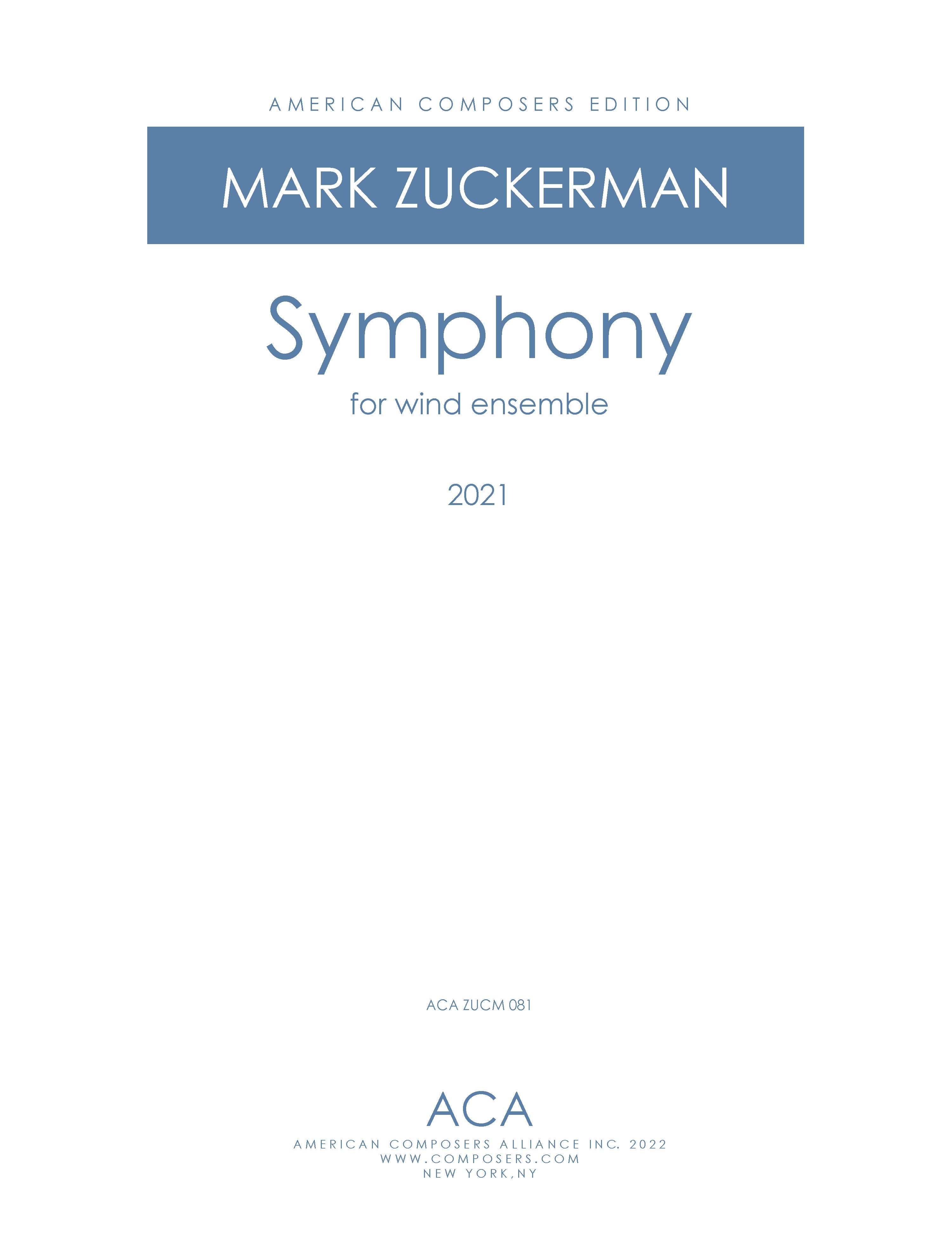 Symphony – American Composers Alliance