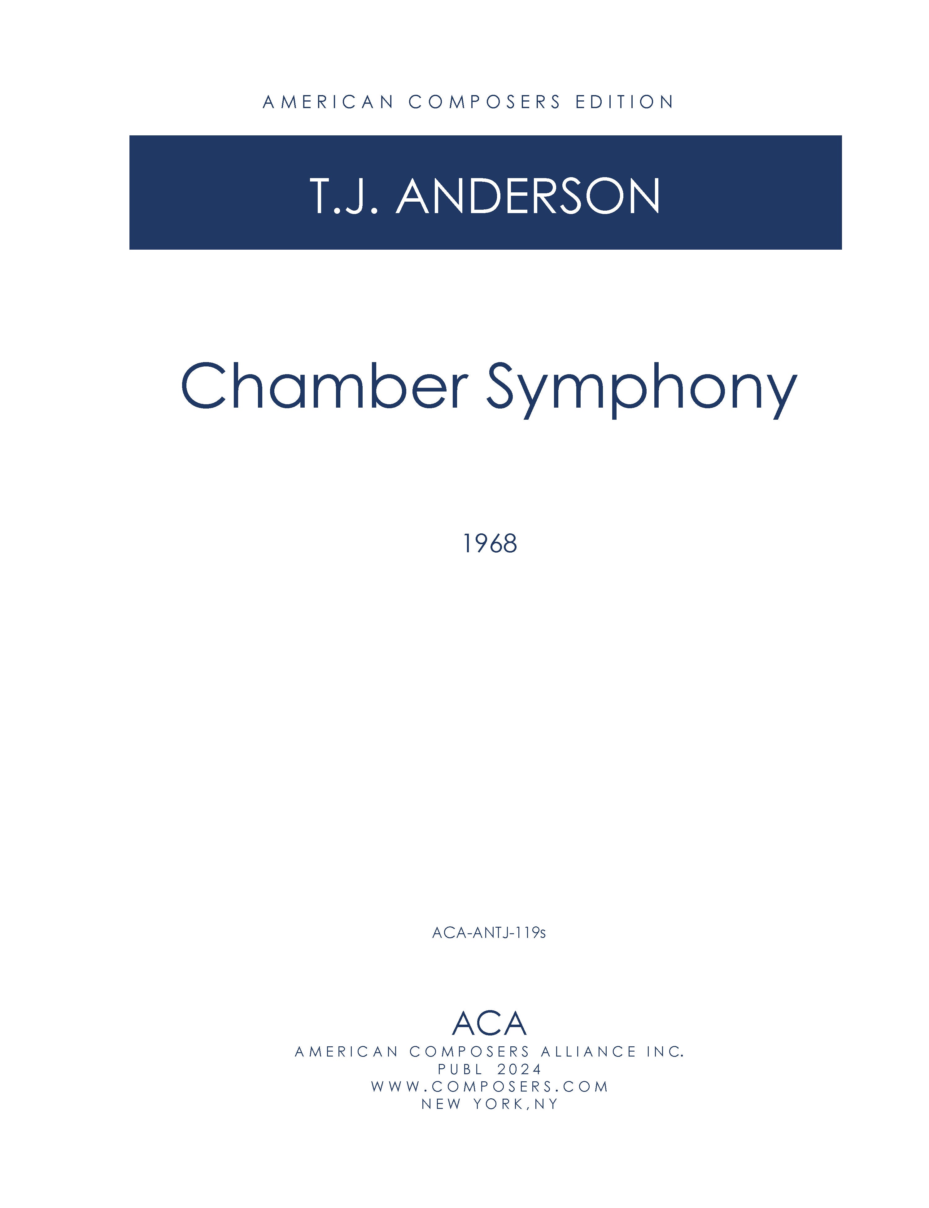 CHAMBER SYMPHONY – American Composers Alliance