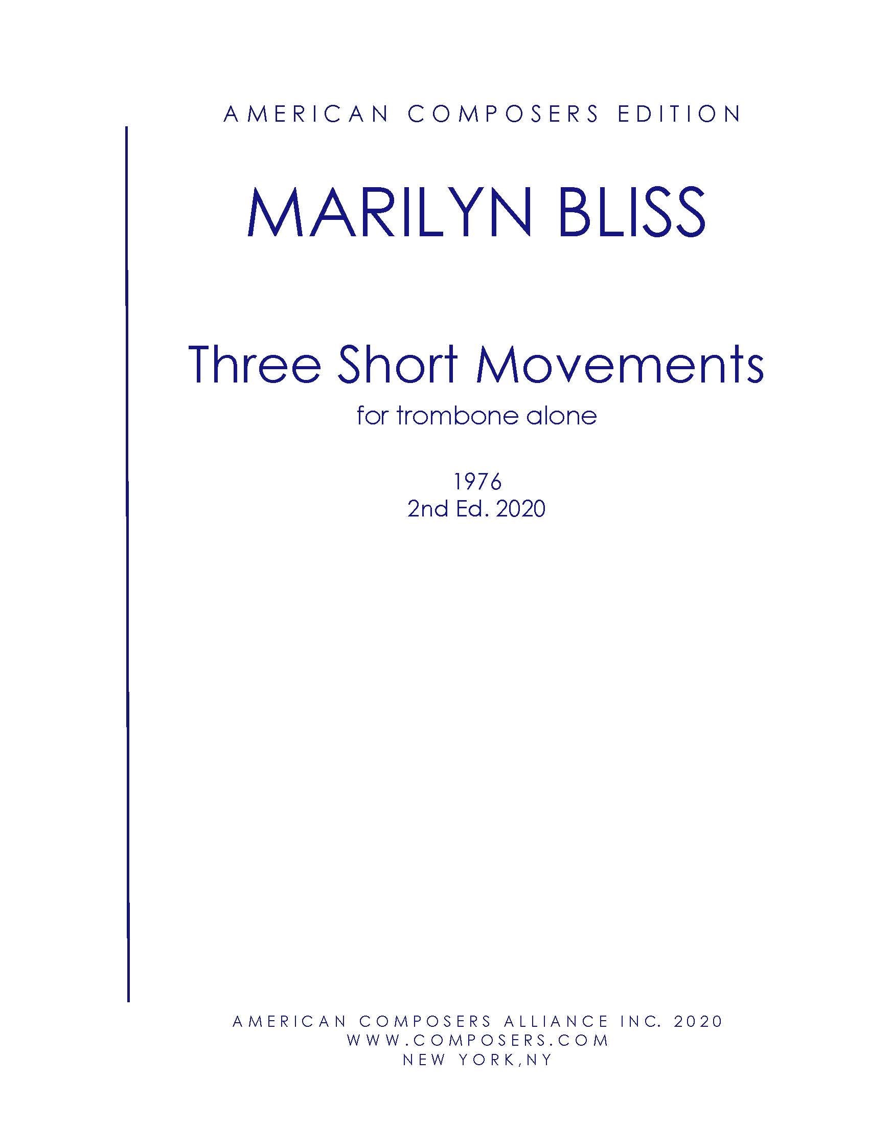Three Short Movements – American Composers Alliance