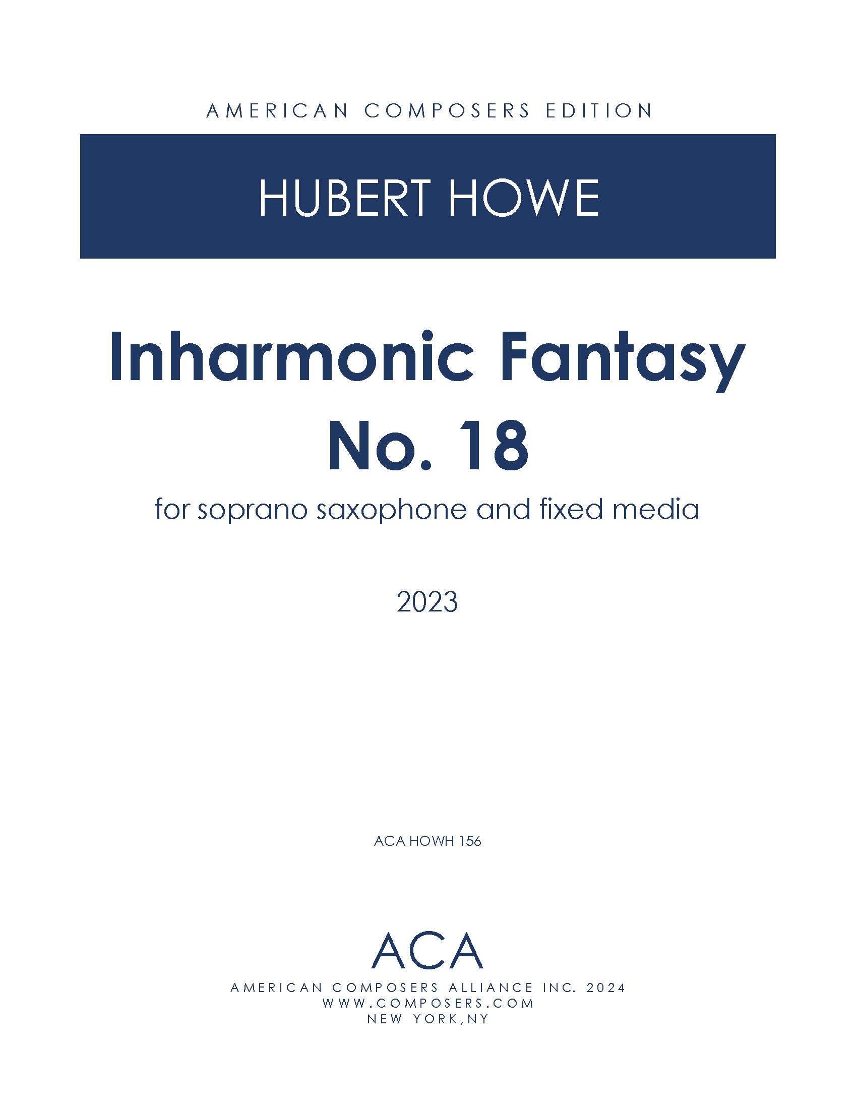 Inharmonic Fantasy No. 18 – American Composers Alliance