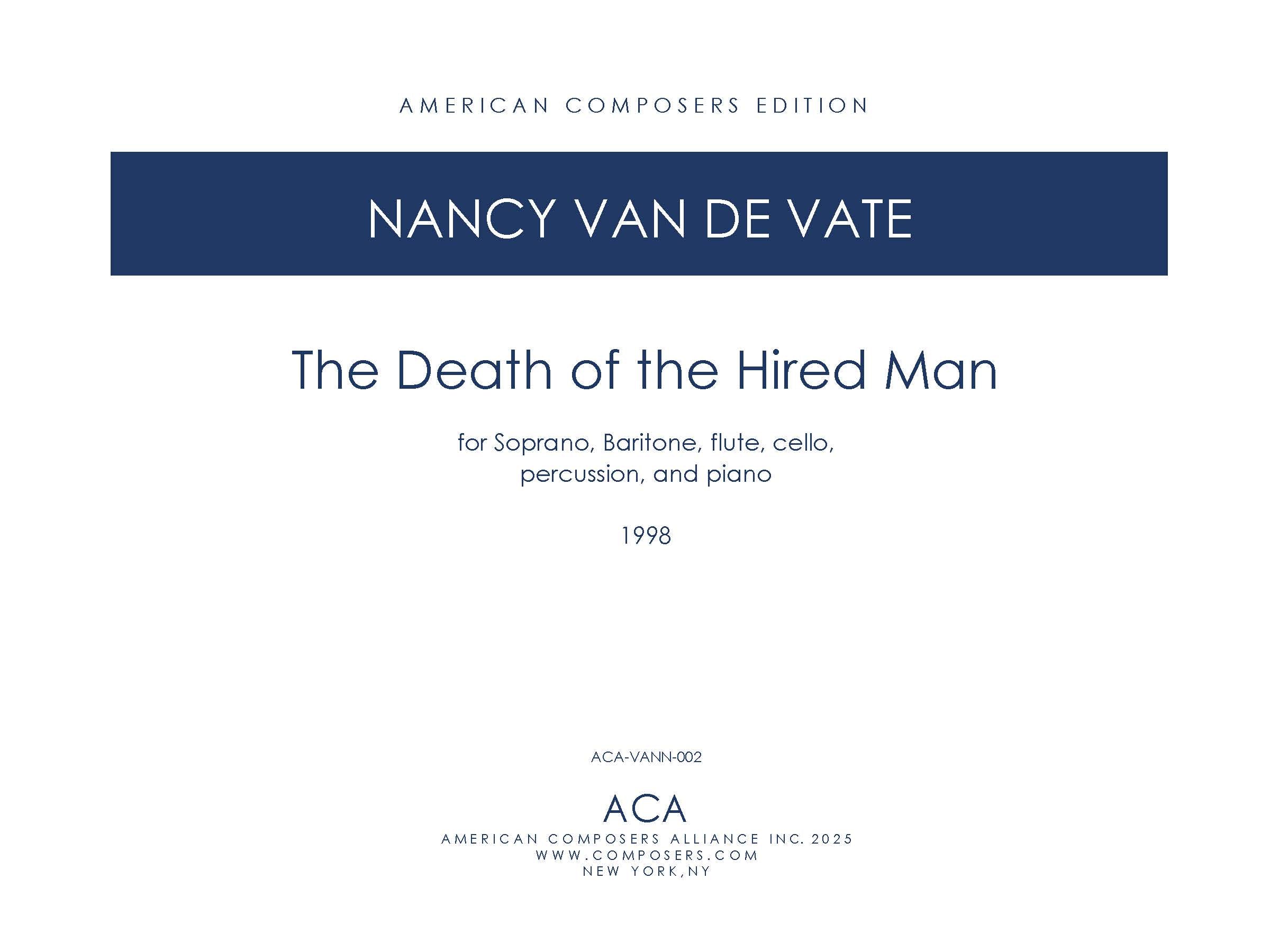 DEATH OF THE HIRED MAN - full score – American Composers Alliance