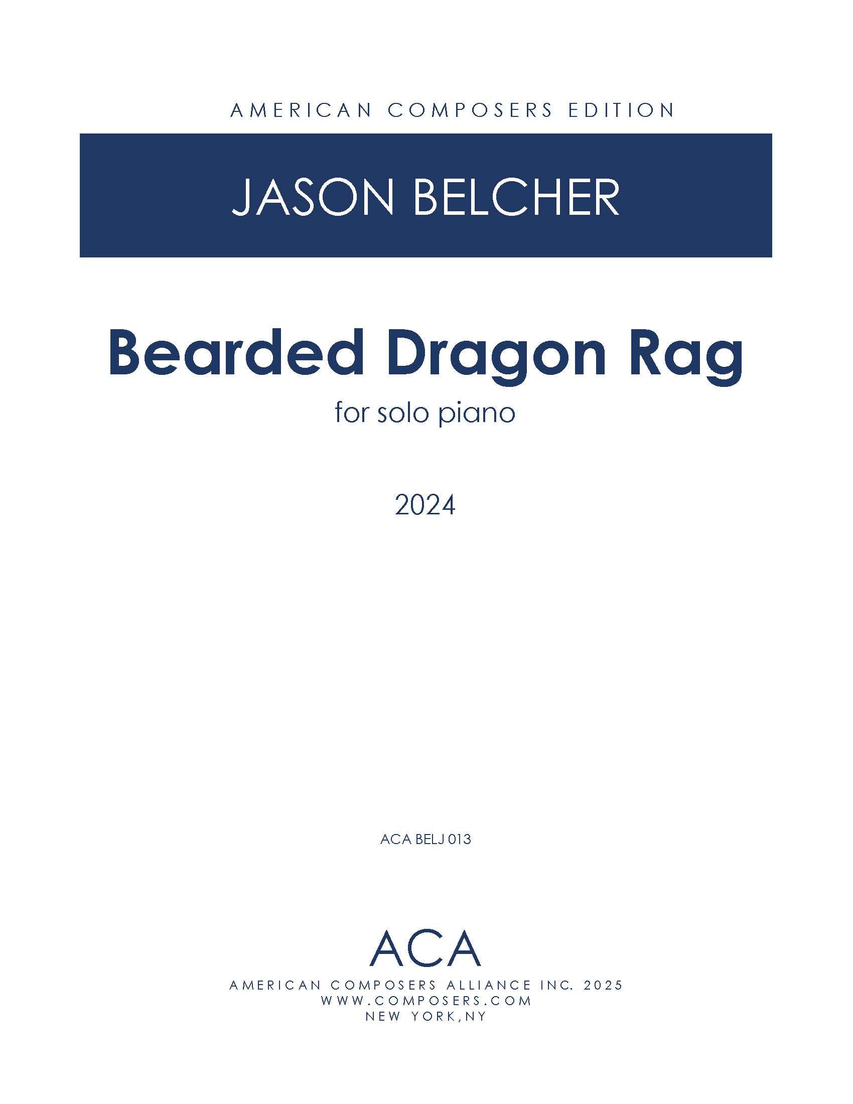 Bearded Dragon Rag – American Composers Alliance