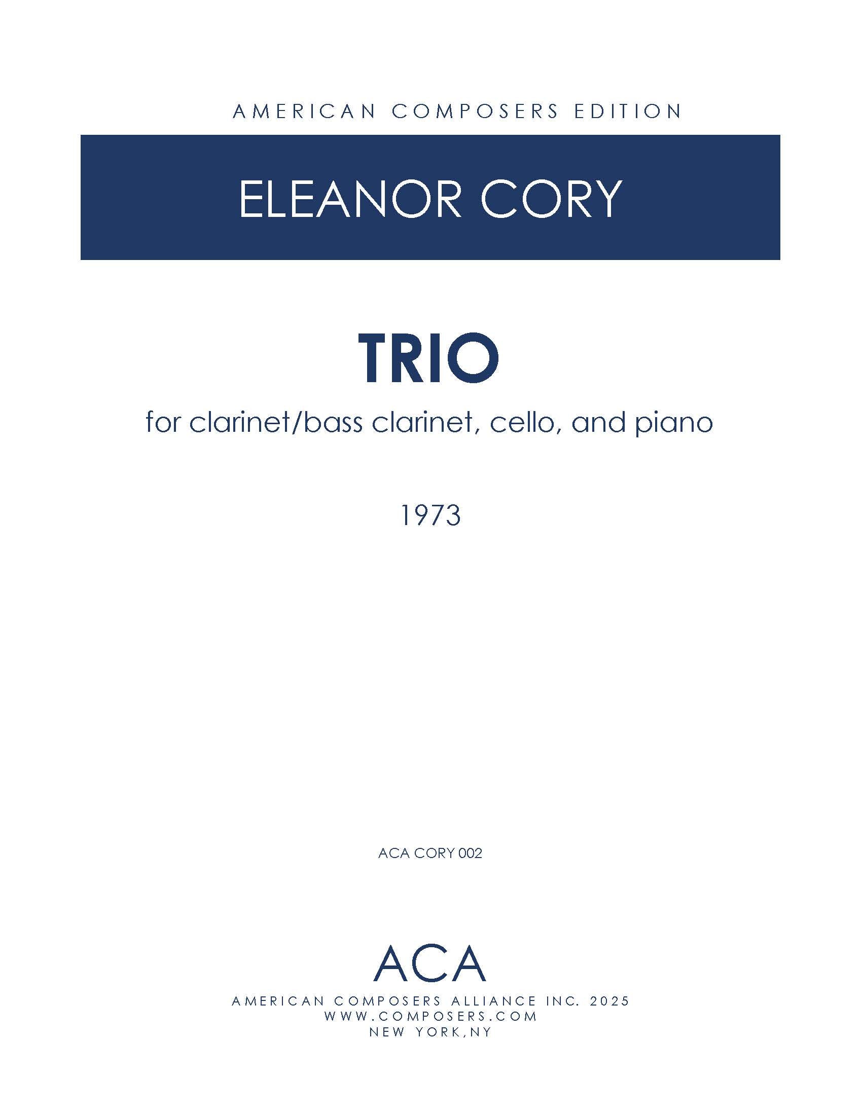 Trio (Cl, Vcl, Pf) – American Composers Alliance