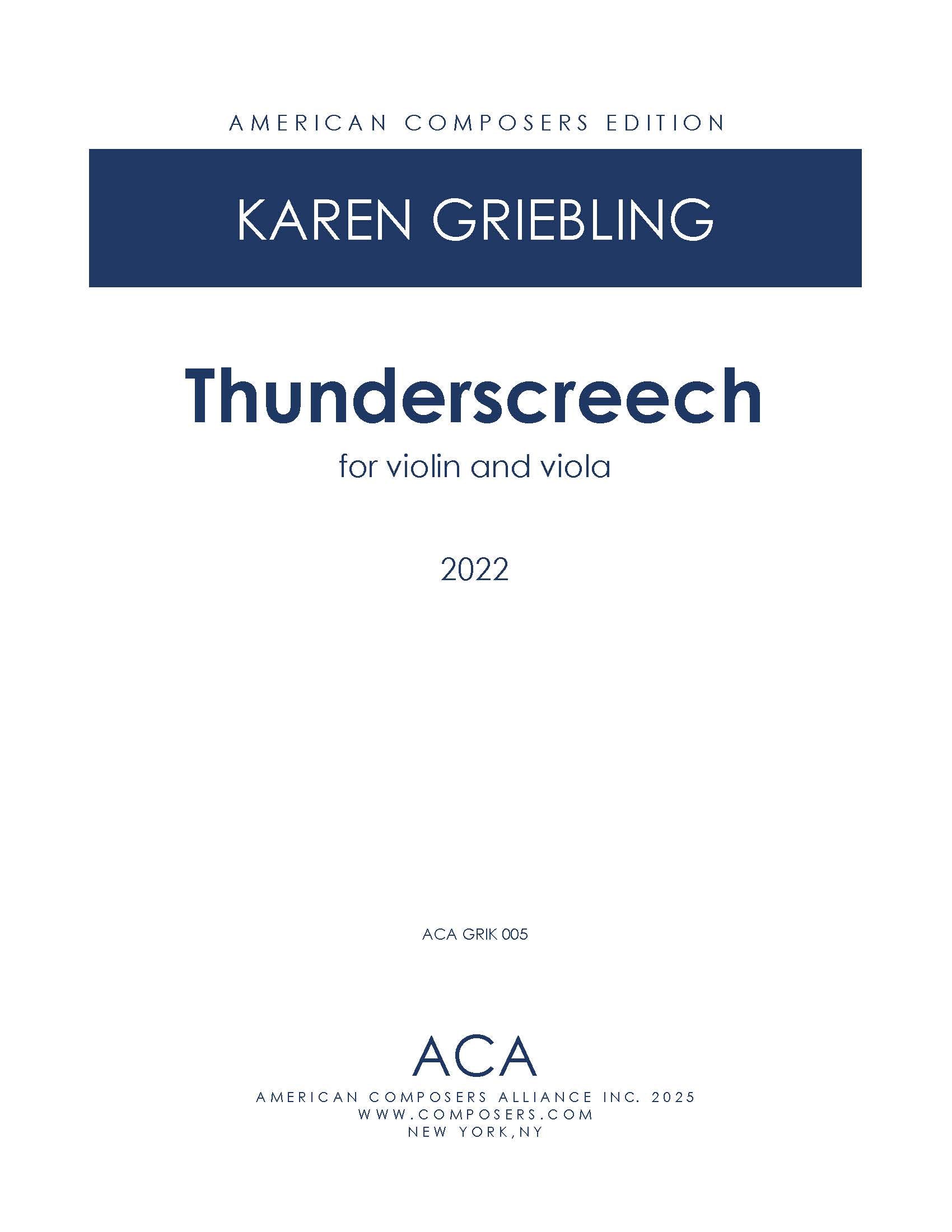 Thunderscreech – American Composers Alliance