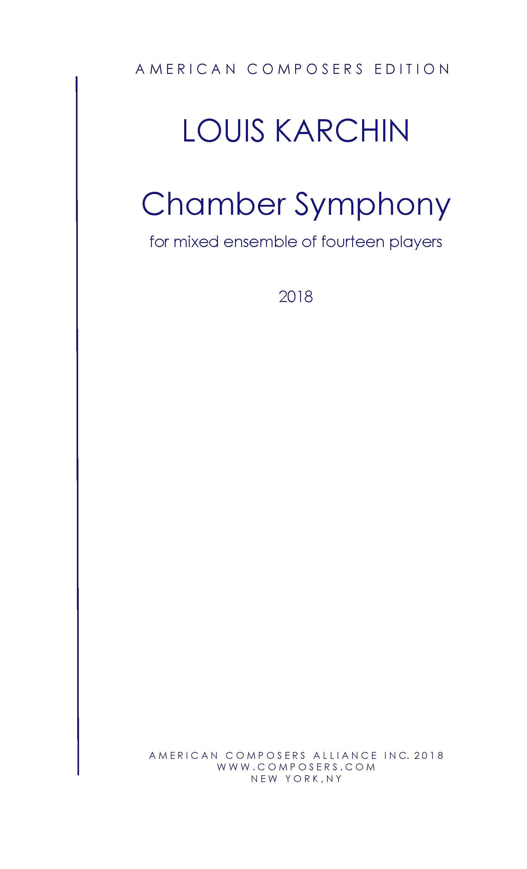 CHAMBER SYMPHONY – American Composers Alliance