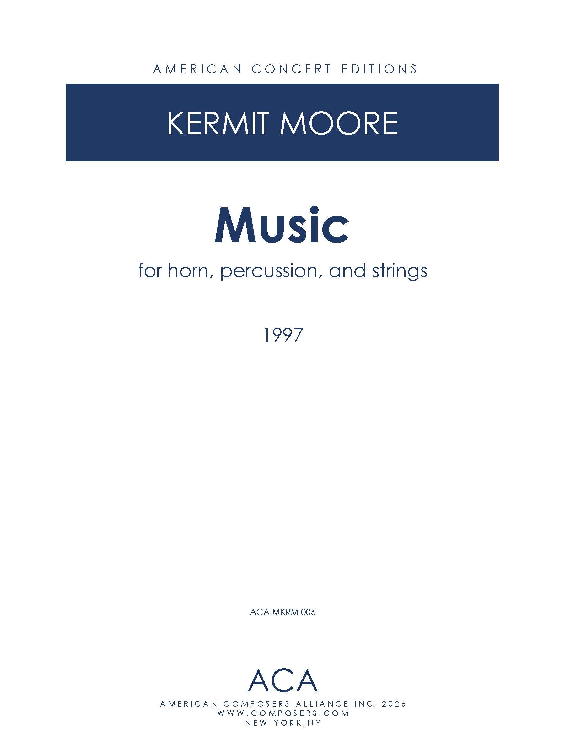 Music for Horn, Percussion and Strings – American Composers Alliance