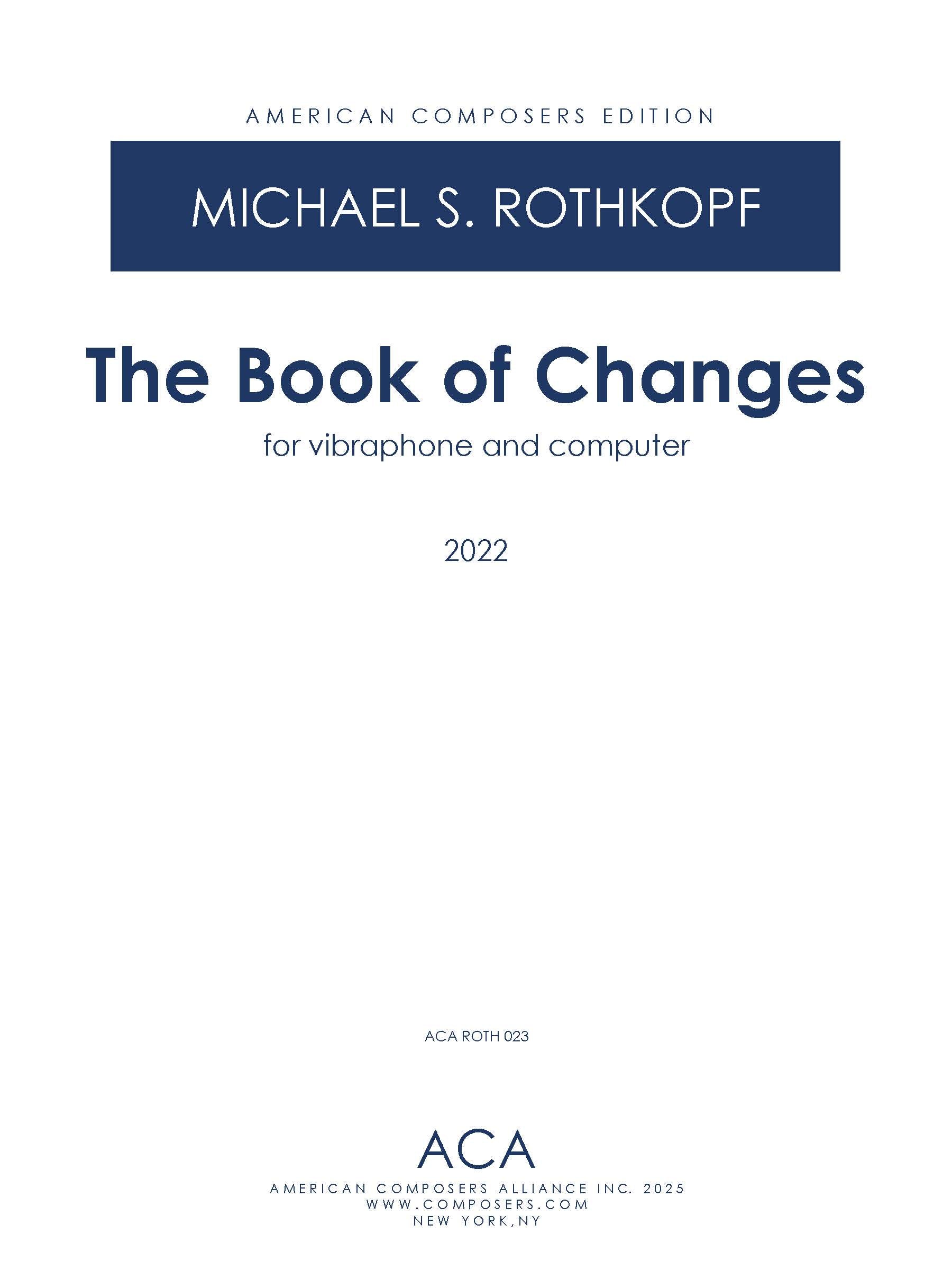The Book of Changes – American Composers Alliance
