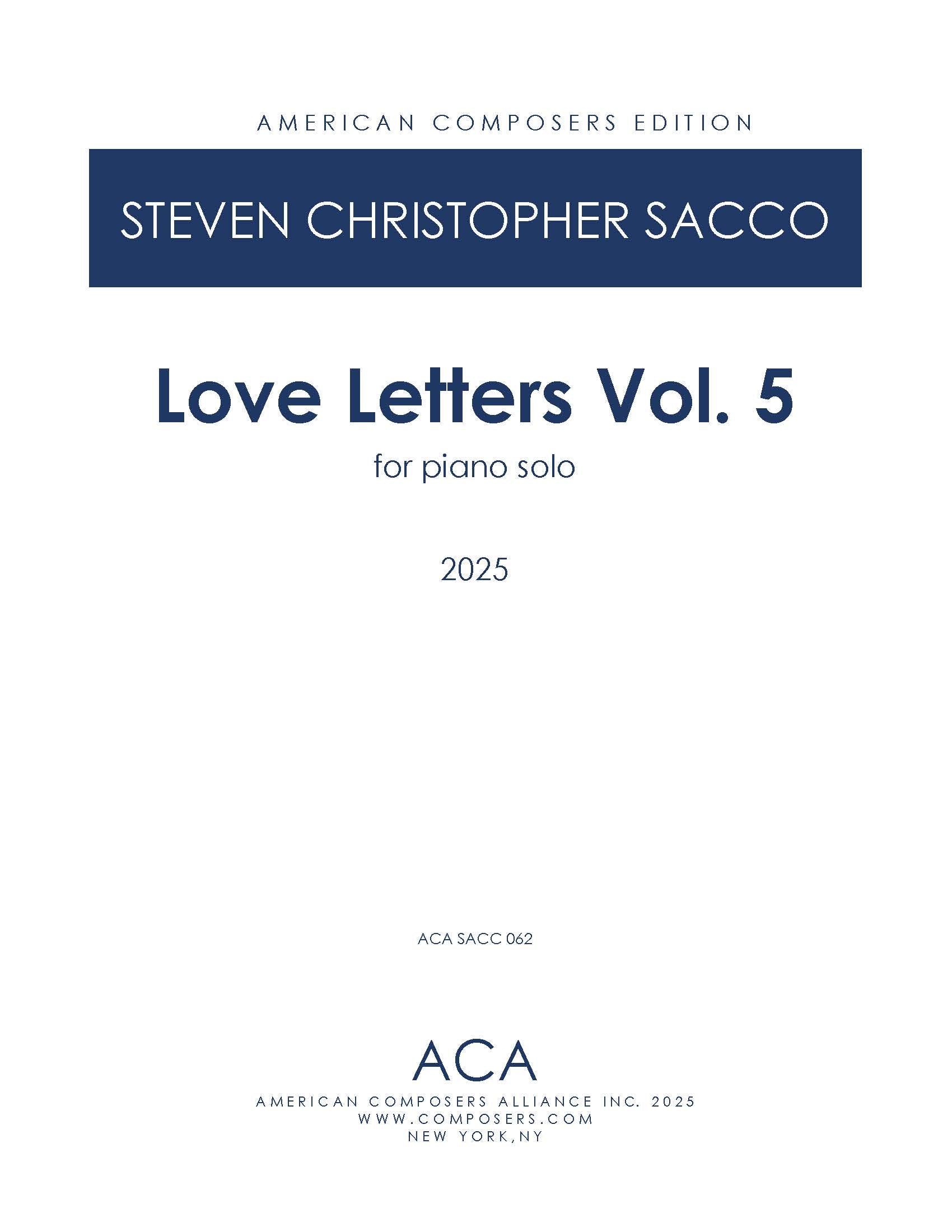 Love Letters Vol. 5 – American Composers Alliance