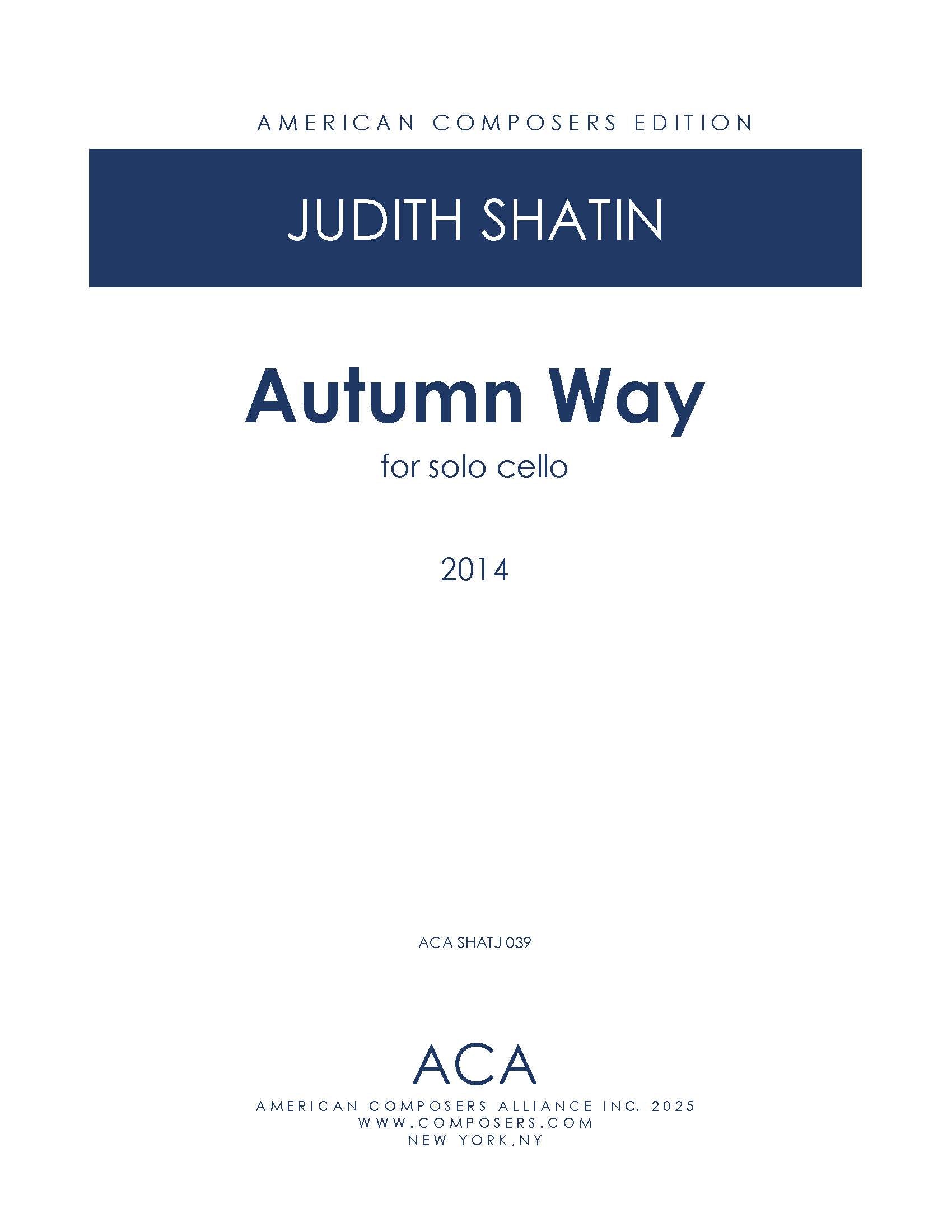 Autumn Way – American Composers Alliance