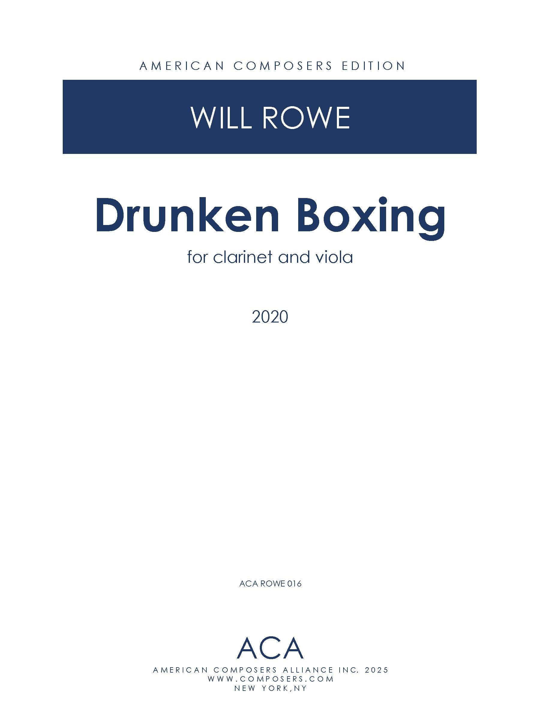 Drunken Boxing – American Composers Alliance
