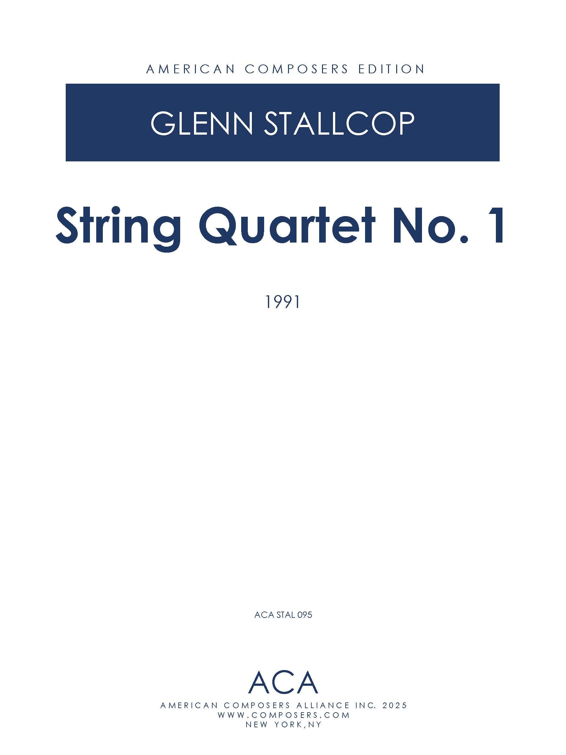 STRING QUARTET NO. 1 – American Composers Alliance